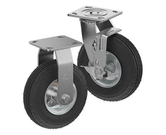 Casterdepot Top Plate Casters - Air-Filled & Cushioned Load ...
